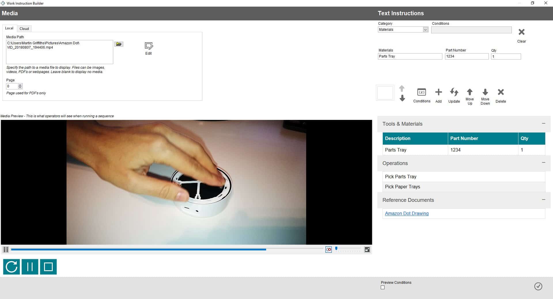 Display Work Instruction