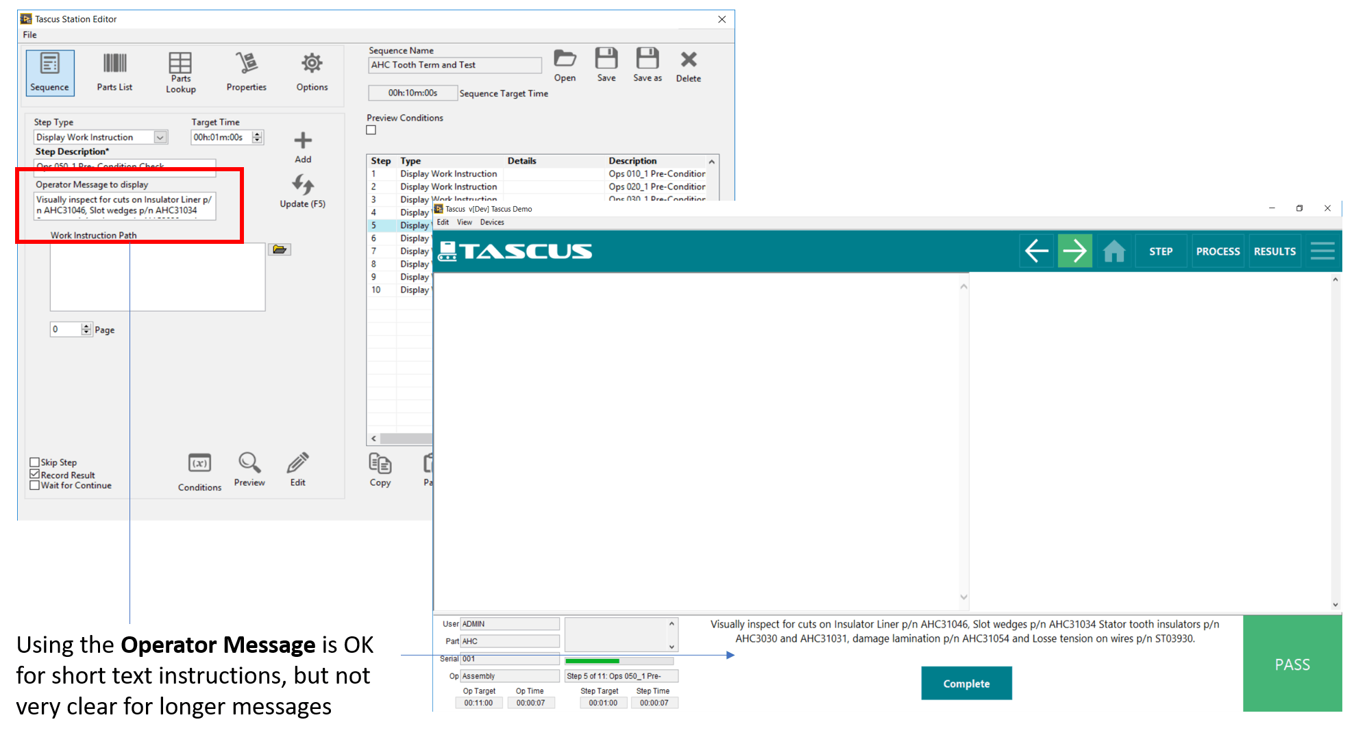 Display Work Instruction