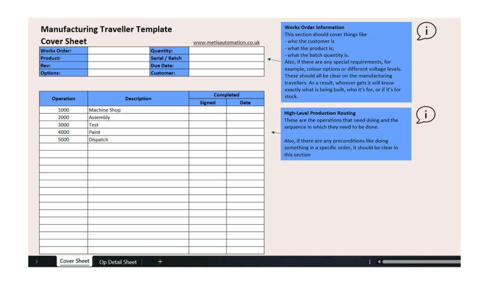 How to Create a Manufacturing Traveller (Free Template) - Metis Automation