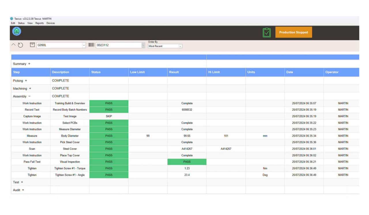 Manufacturing Traveller Excel Template - Metis Automation