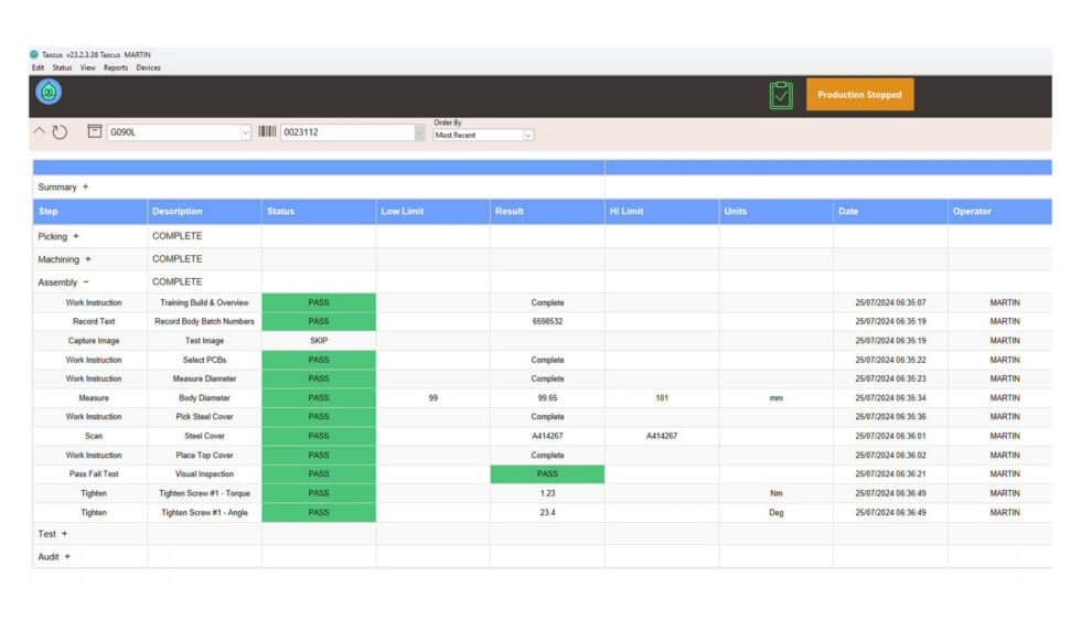 Manufacturing Traveller Excel Template - Metis Automation